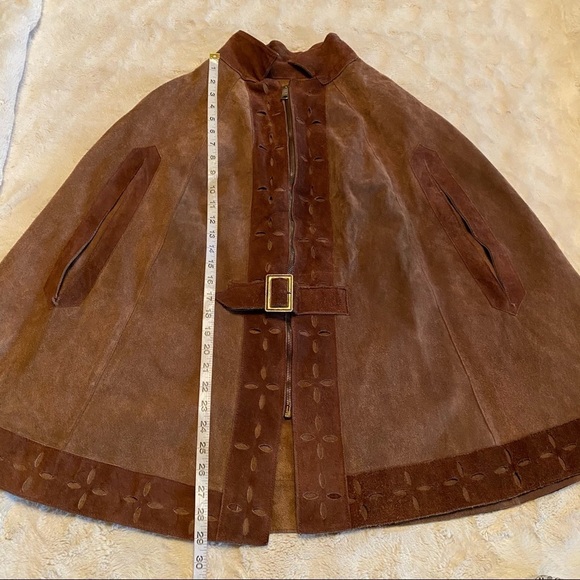 no brand | Jackets & Coats | Suede Vintage 7s Ml Brown Tan Cape Poncho ...